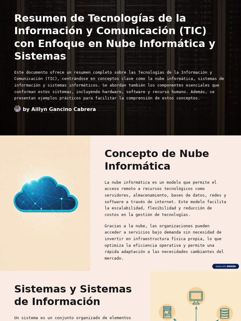 Resumen de Tecnologias de La Informacion y Comunicacion TIC Con Enfoque ...