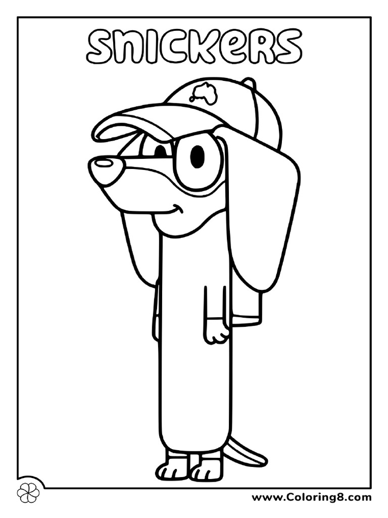 Snickers From Bluey Show Coloring Page | PDF