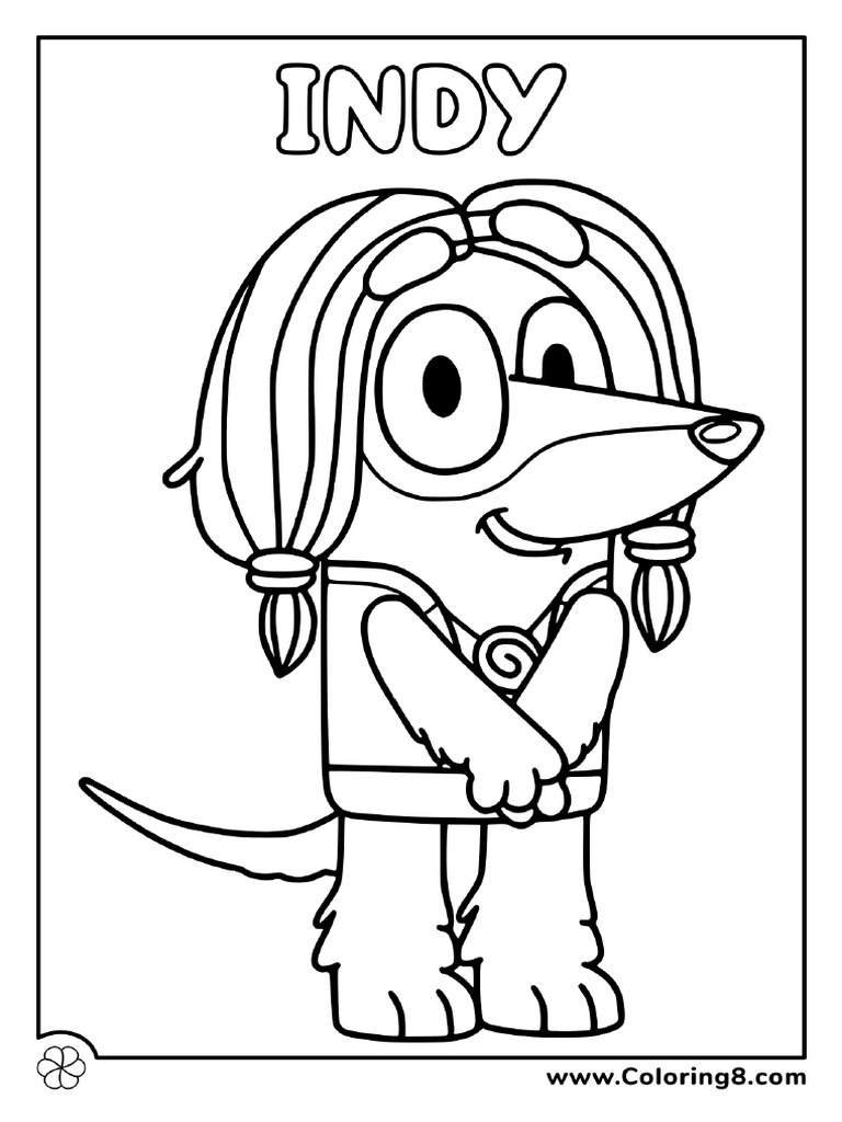 Indy Character Coloring Page | PDF