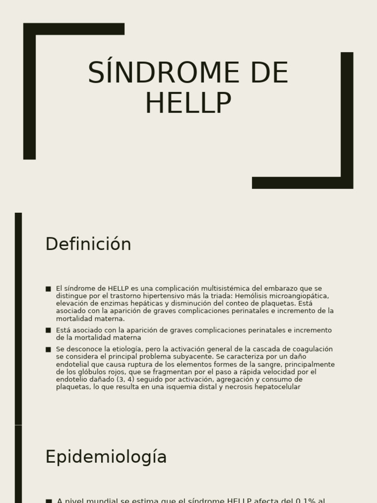 Síndrome de HELLP: Definición y Tratamiento | PDF | Especialidades ...