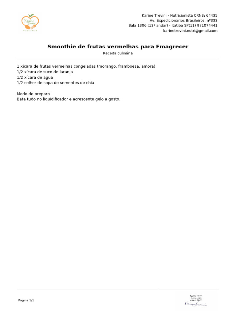 Receita - Samira Laura Thibes Lewis | PDF