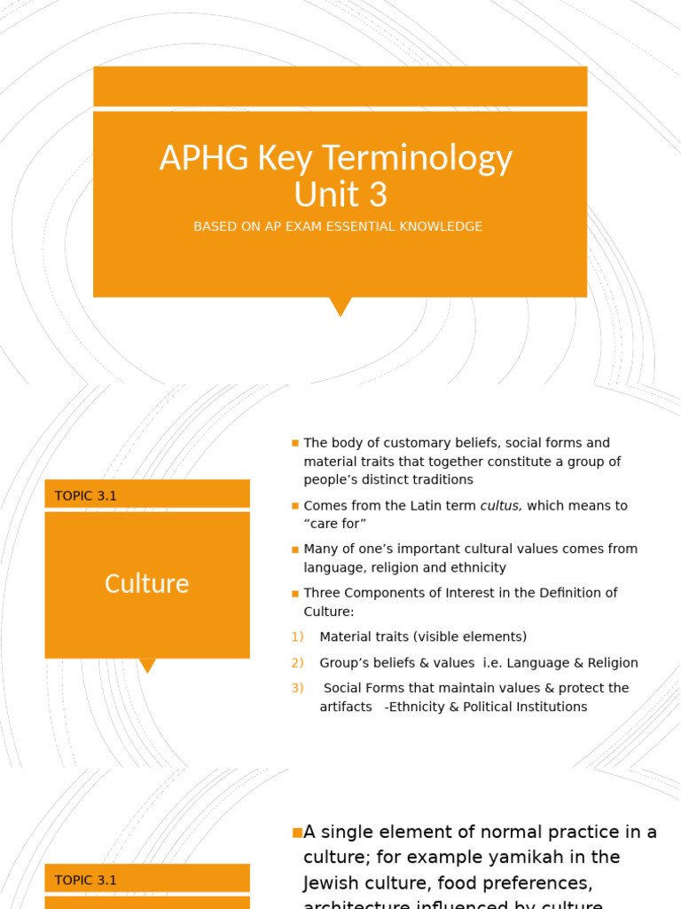 APHG Unit 3 Key Terminology AP Exam 2024 | PDF | Relativism | Ethnicity