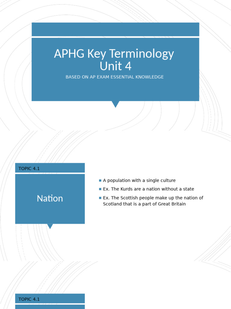 APHG Unit 4 Key Terminology AP Exam 2024 | PDF | Nato | Nation