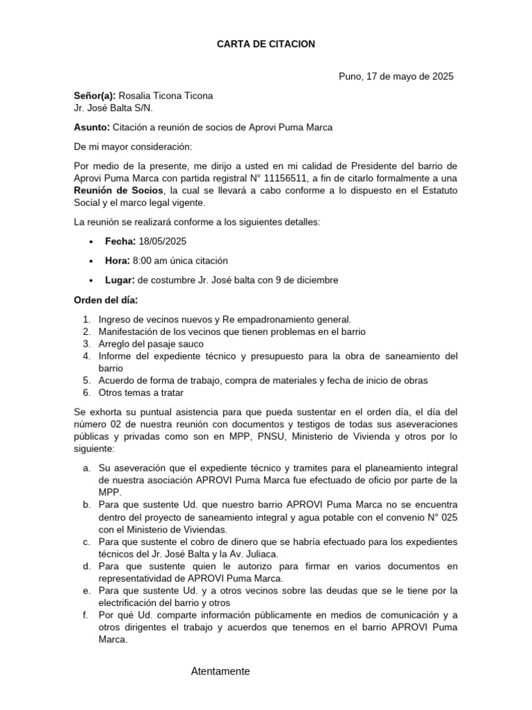 Carta Notaria 02 | PDF