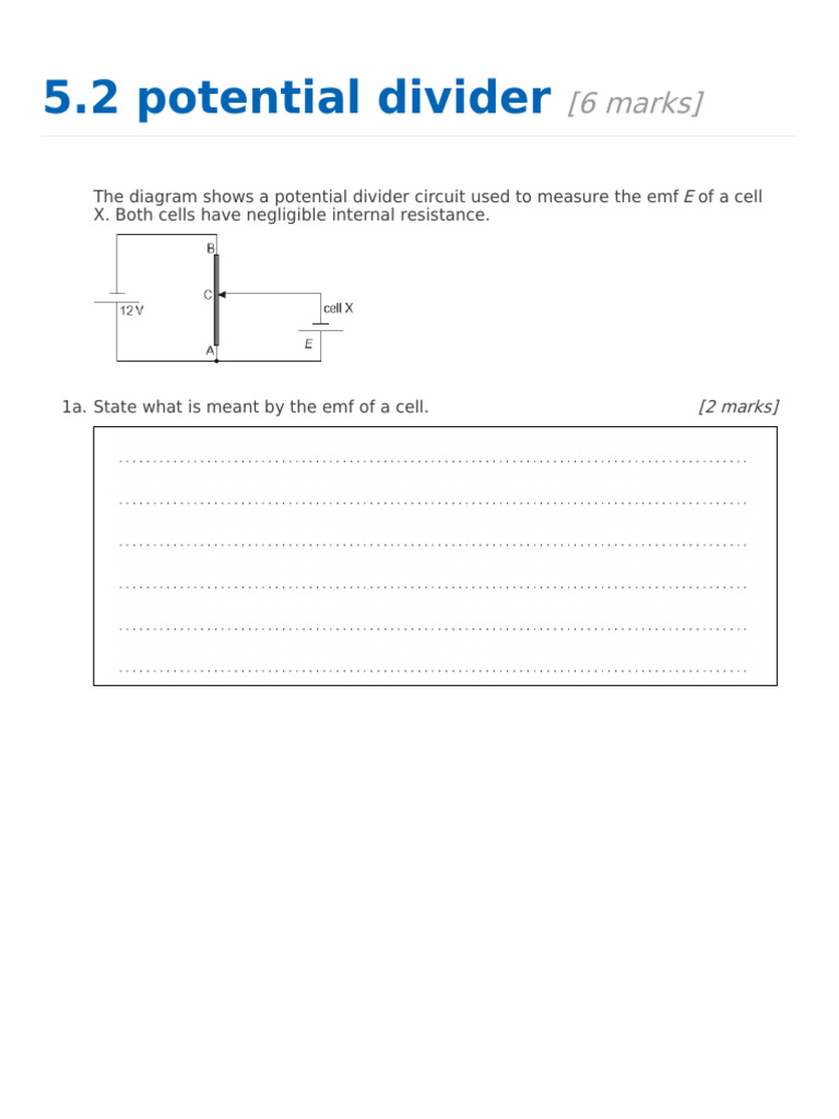 5.2 Potential Divider | PDF