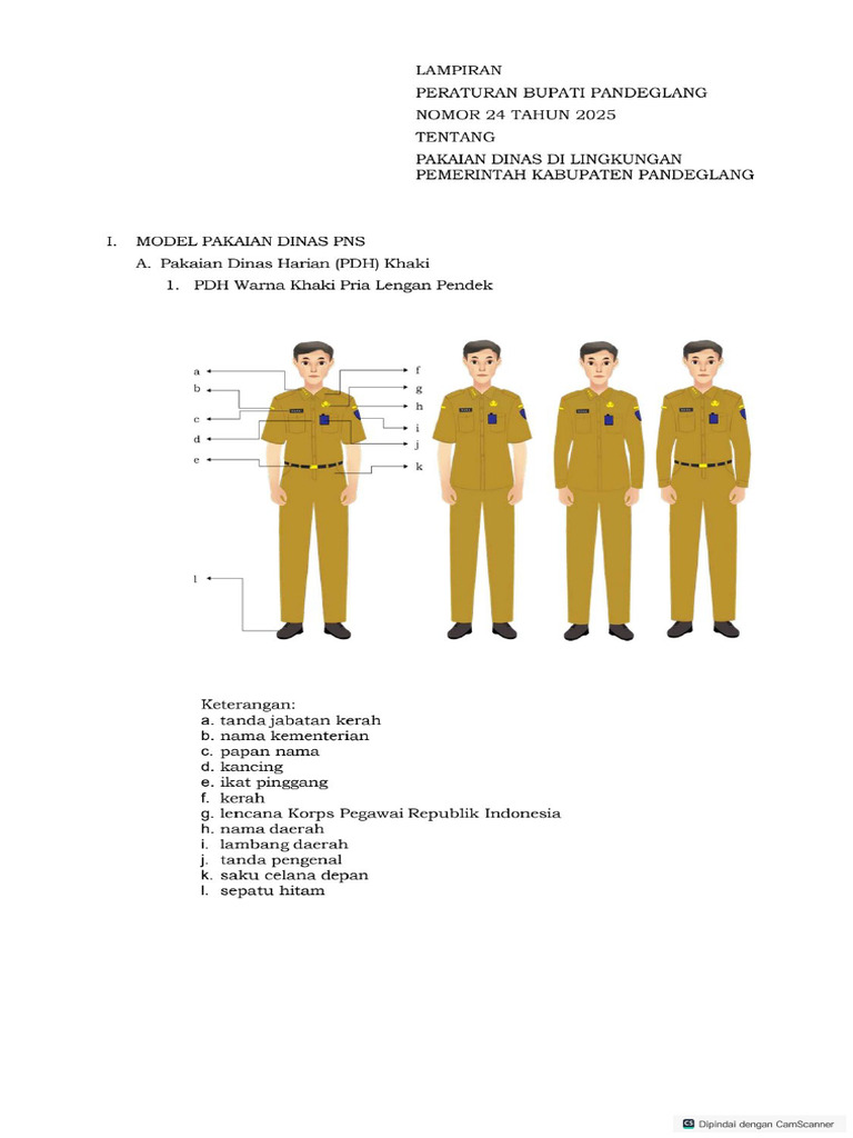 Lampiran Perbup No - 24 - Tahun - 2025 Tentang Pakaian Dinas | PDF