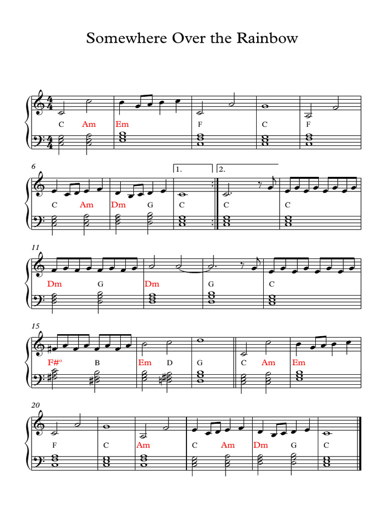 Somewhere Over The Rainbow | PDF