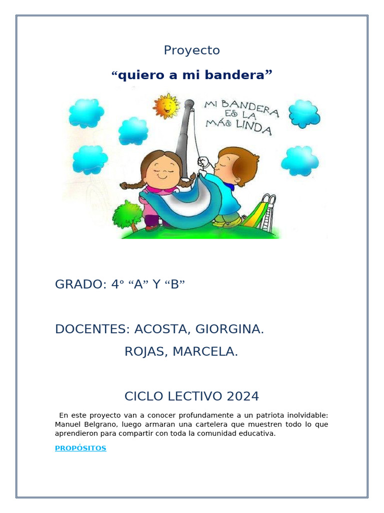 Proyecto Quiero A Mi Bandera 4° Grado | PDF | Juramento