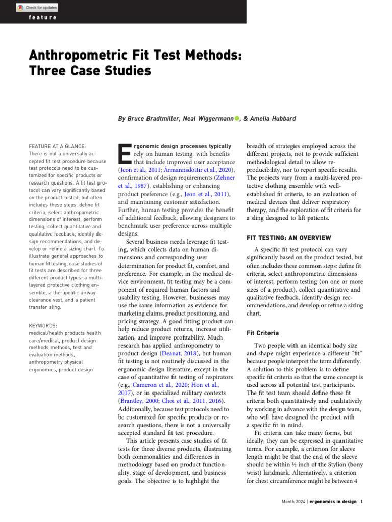 Hum-Engg-case Studies - Research Article | PDF | Anthropometry | Waist