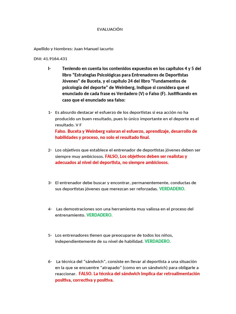 Primera Evaluación Parcial. | PDF | Aprendizaje | Sicología