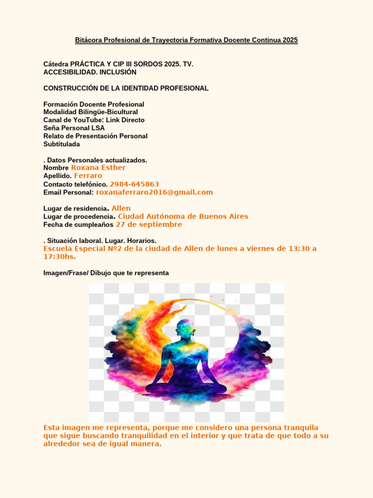 Bitacora de Trayectoria Formativa. Roxana | PDF | Maestros | Enseñando