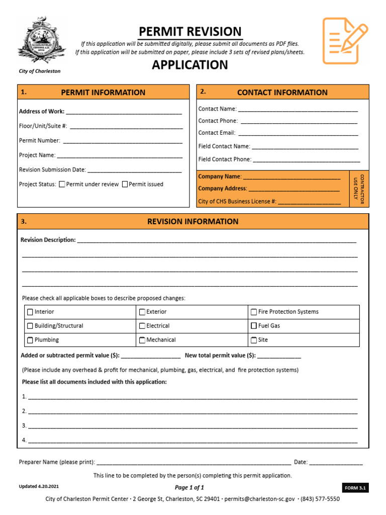 Revision Permit Application | PDF