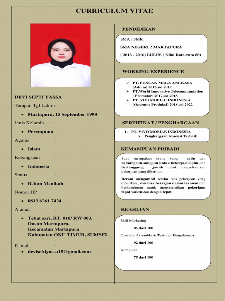 CV Dan Lamaran | PDF