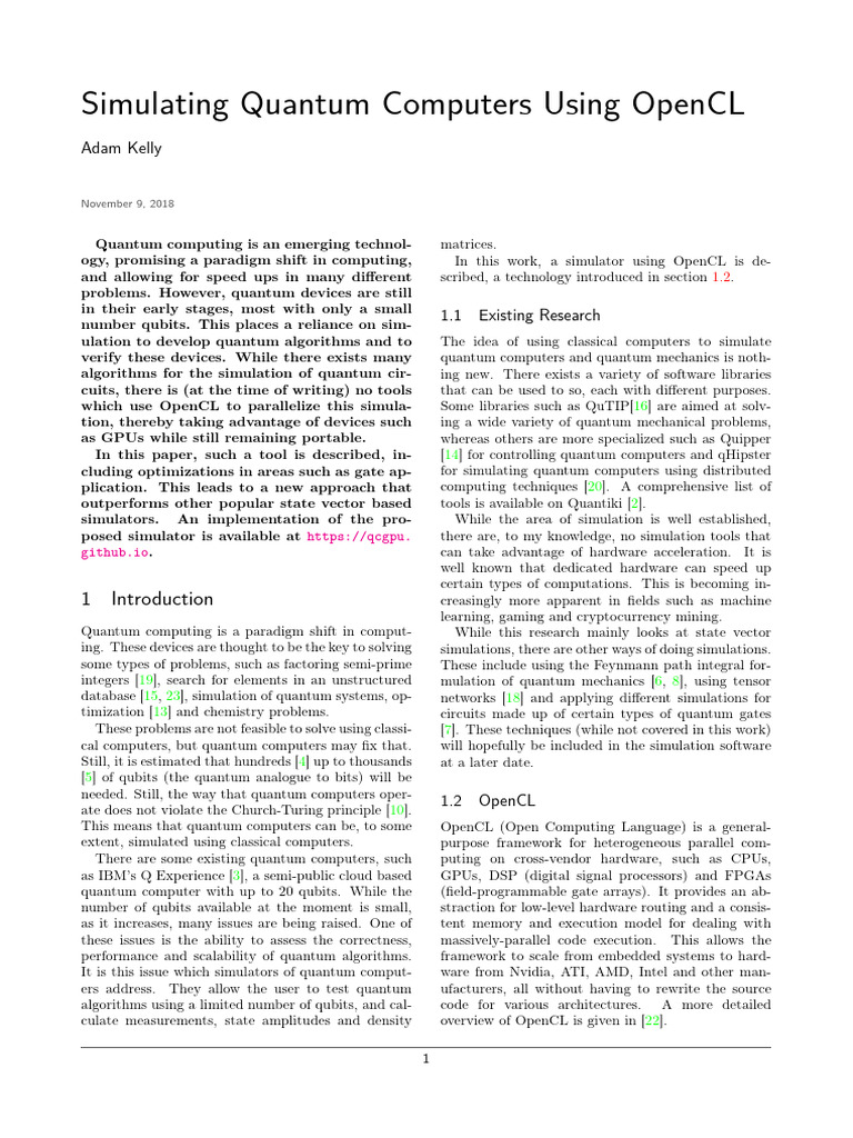 Simulating Quantum Computing | PDF | Quantum Computing | Matrix (Mathematics)