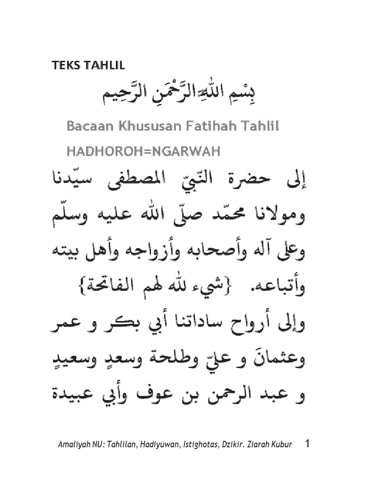 Bacaan Tahlilan | PDF