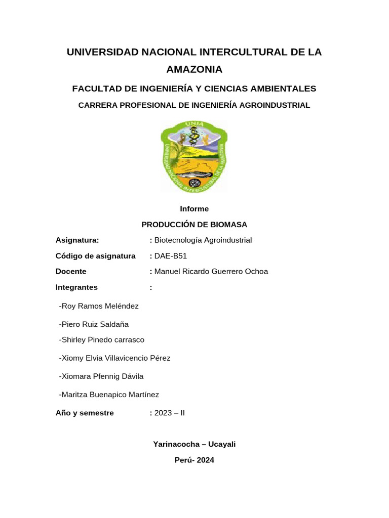 Informe 2 de biotec (1) | PDF | Biomasa | Residuos