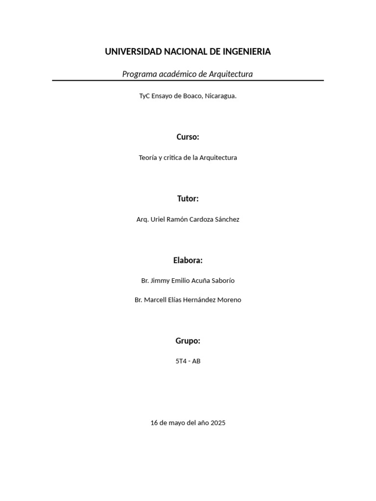 TyC Ensayo, Boaco | PDF | Nicaragua | Sustentabilidad