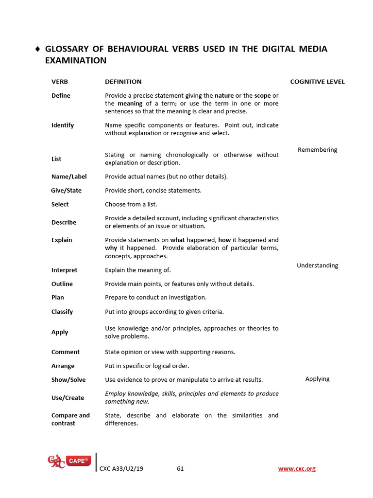 CAPE Digital Media Specimen Papers | PDF | Semantics | Reason