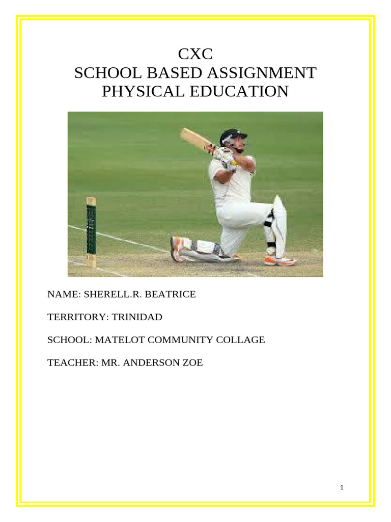 Sherell Beatrice Pe Sba 2 | PDF | Bowling (Cricket) | Ball And Bat Games