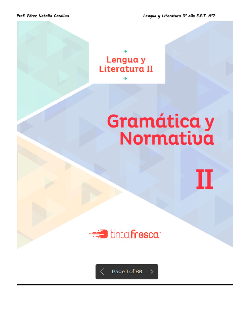 Graática y Normativa Tinta Fresca 2 Completo | PDF