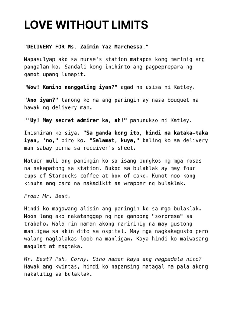 LOVE WITHOUT LIMITS - Prologue - Wattpad 2 | PDF