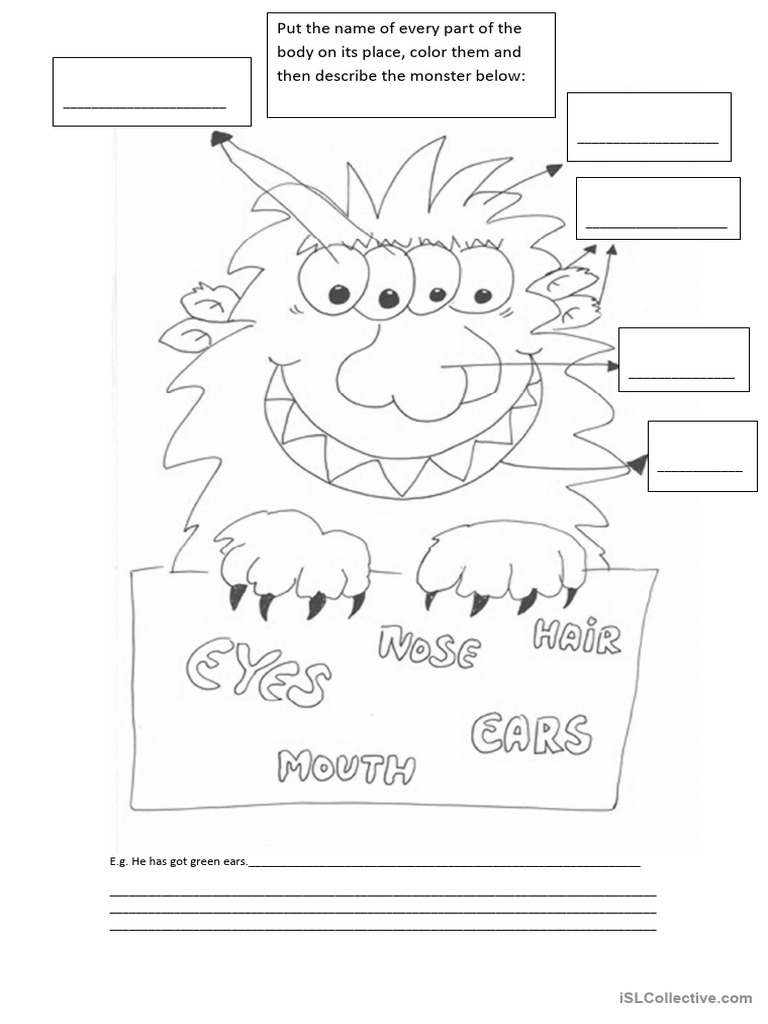 Monster Body Part Activities | PDF
