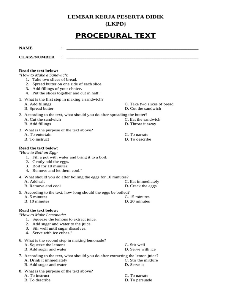 3. LKPD PROCEDURAL TEXT | PDF | Baking | Cakes