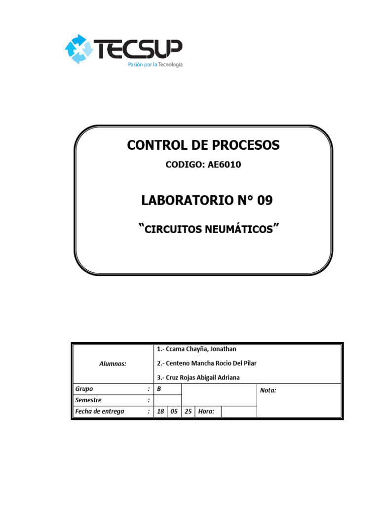 Icp - Lab - 10 - Gru - C19 B | PDF | Electrónica | Neumática
