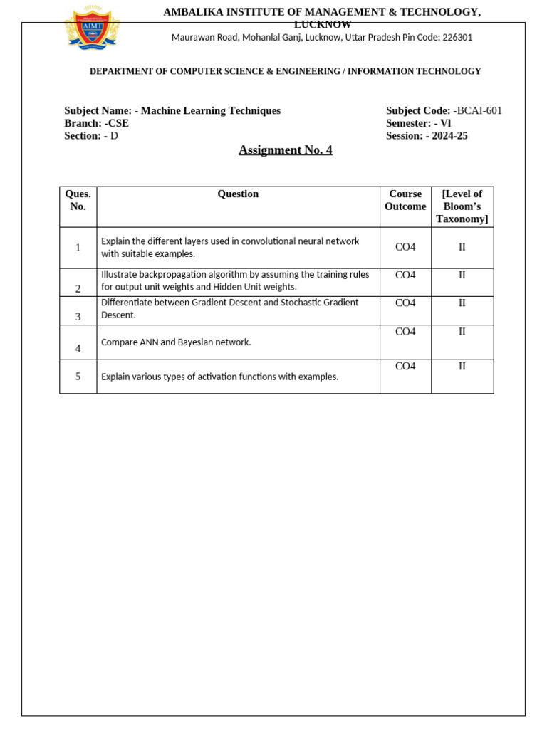 MLT Assignment-4 | PDF