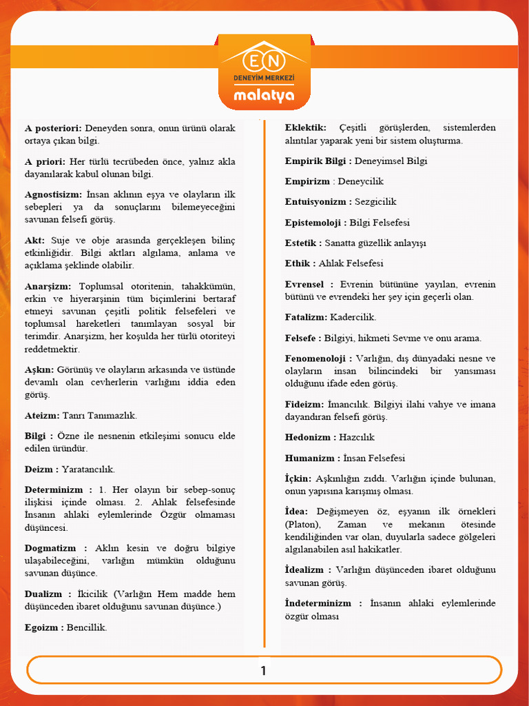 Felsefe Temel Kavramlar | PDF