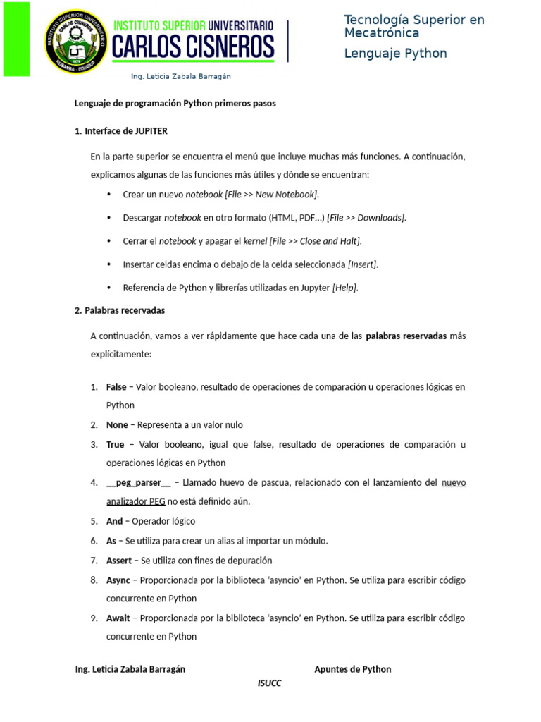 Lenguaje de Programación Python Primeros Pasos | PDF | Python (lenguaje de programación ...