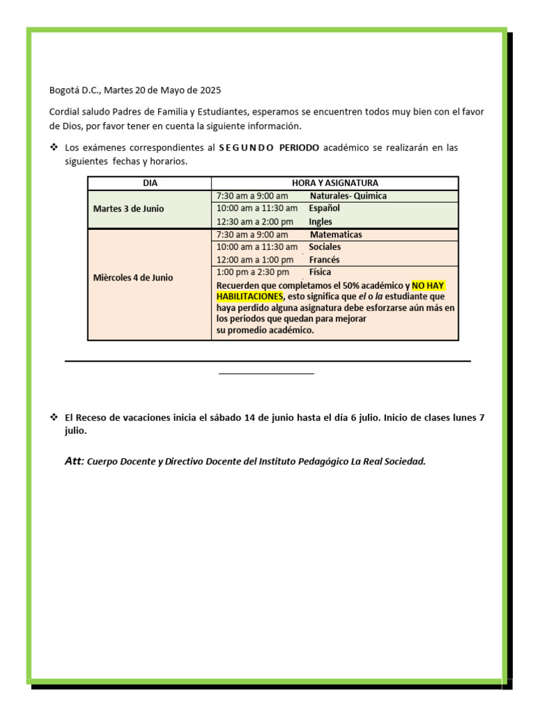 Circular Ii Periodo 2025 | PDF