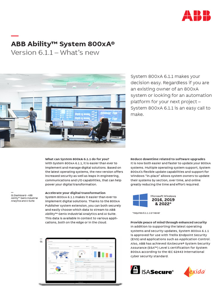 2PAA125774 en D System 800xa 6.1.1 Whats New | PDF | Ethernet | Computer Science
