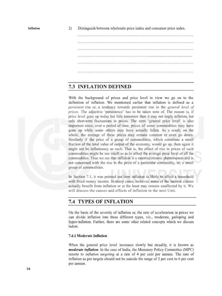 Types of Inflation | PDF
