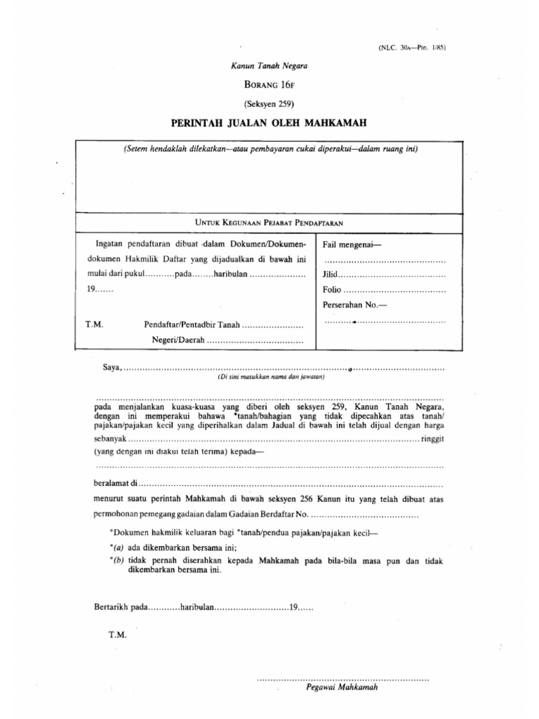 Borang 16F-1 | PDF