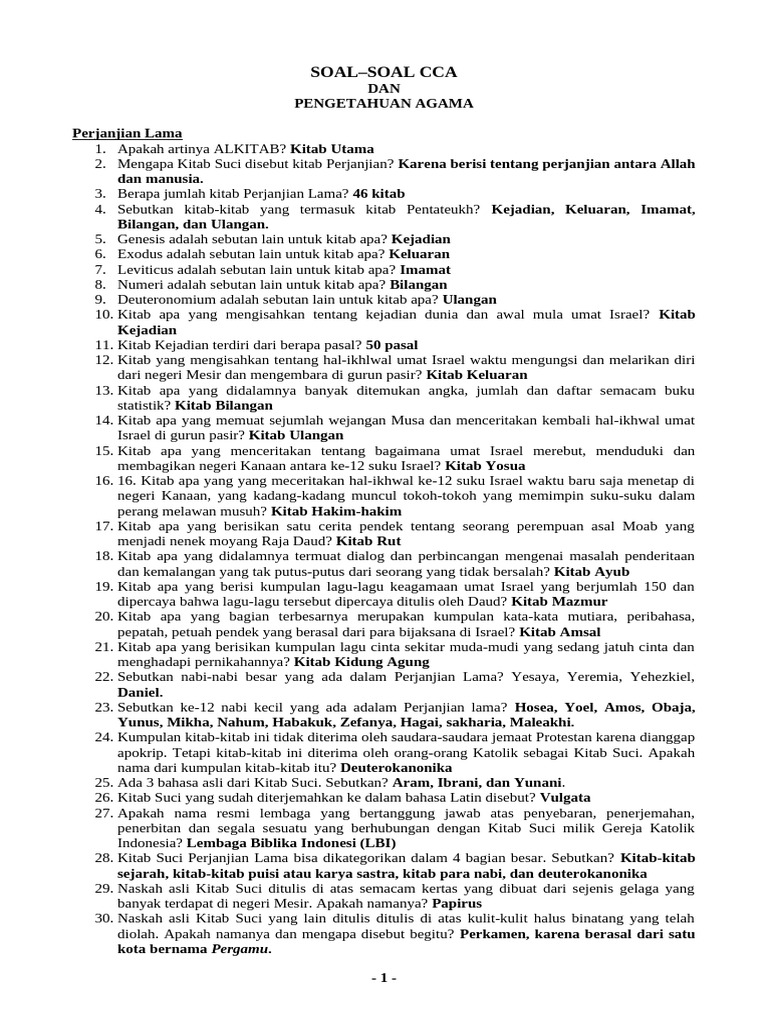 Soal-Soal Cca: Pergamu | PDF