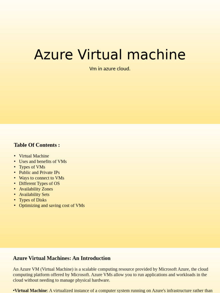 Azure Virtual Machine | PDF | Virtual Machine | Microsoft Azure
