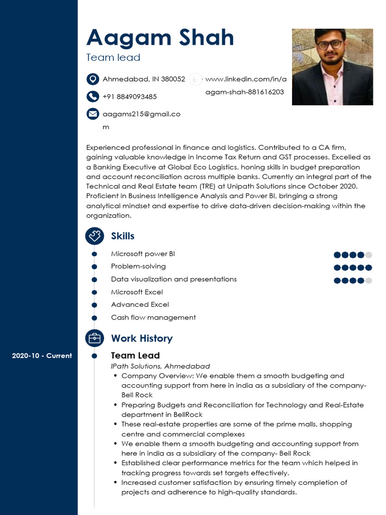 Aagam Shah Resume 2 | PDF | Banks | Business