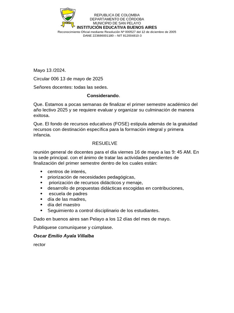 Circular 006 2025 | PDF