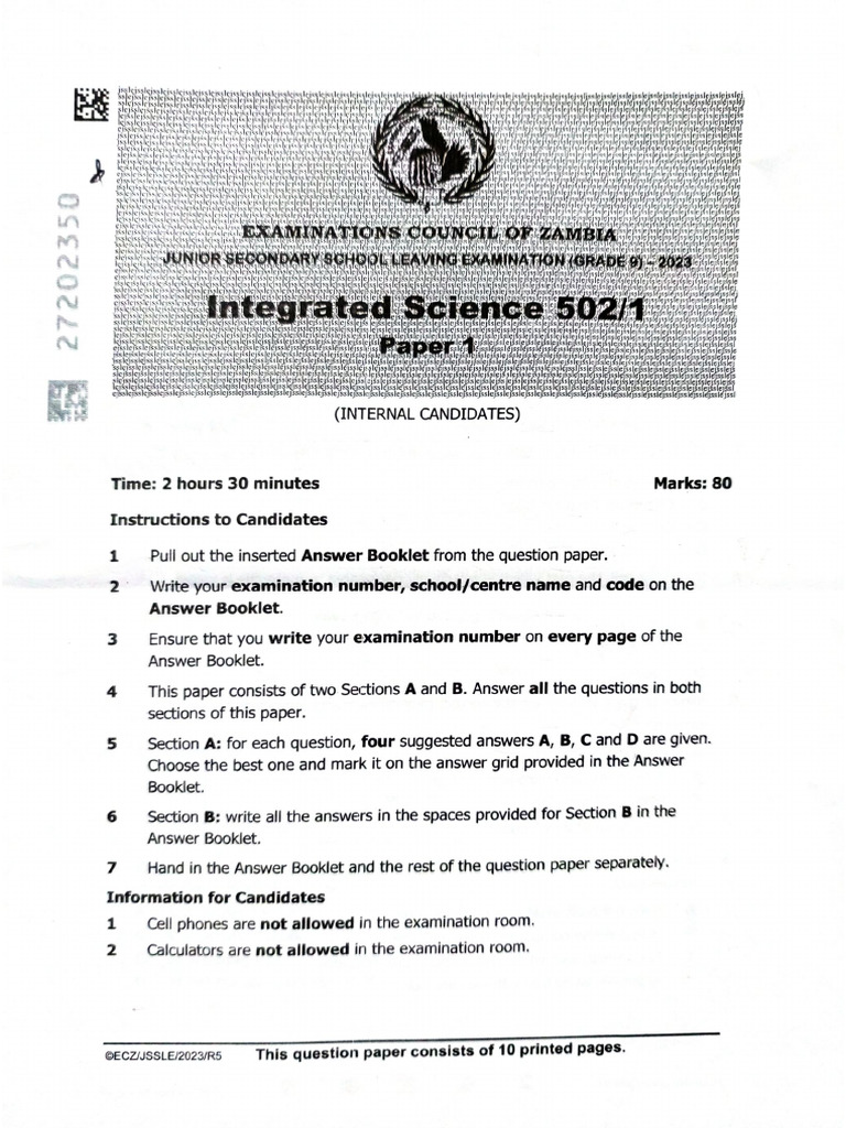 Integrated Science Internal 2023 | PDF