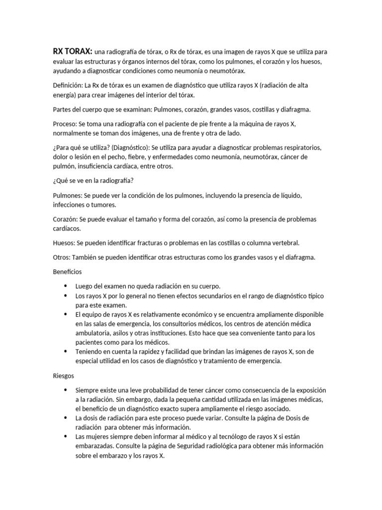 Radiografías y Biopsias: Diagnósticos Médicos | PDF | Biopsia | Tórax