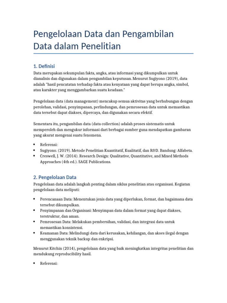 Pengelolaan Dan Pengambilan Data | PDF