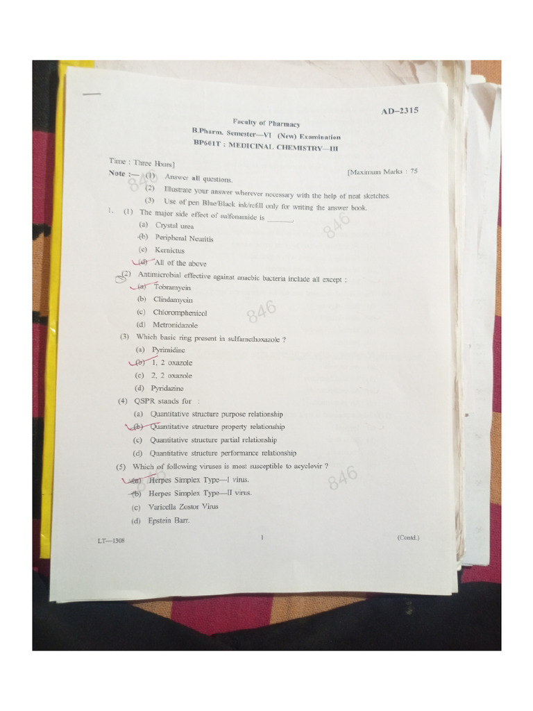 6th Semester Question Paper 2023 | PDF