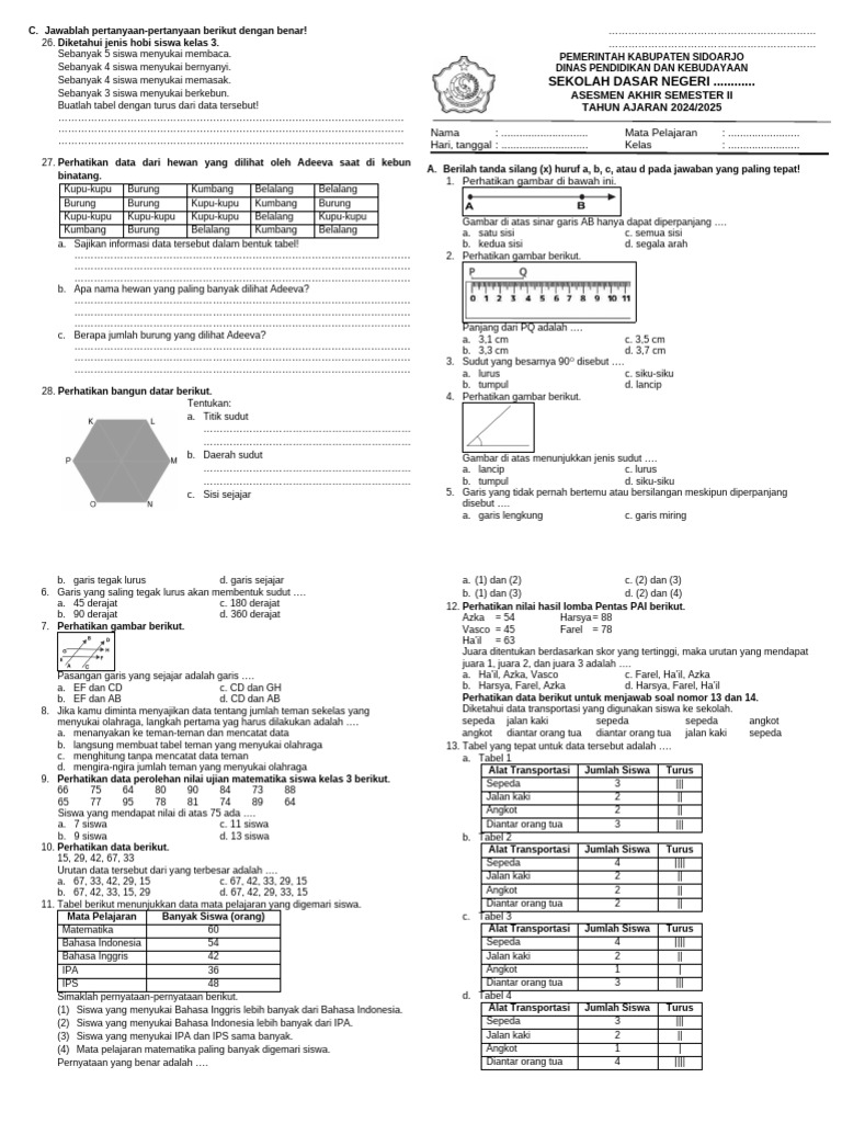 Soal Aas 2 Matematika | PDF
