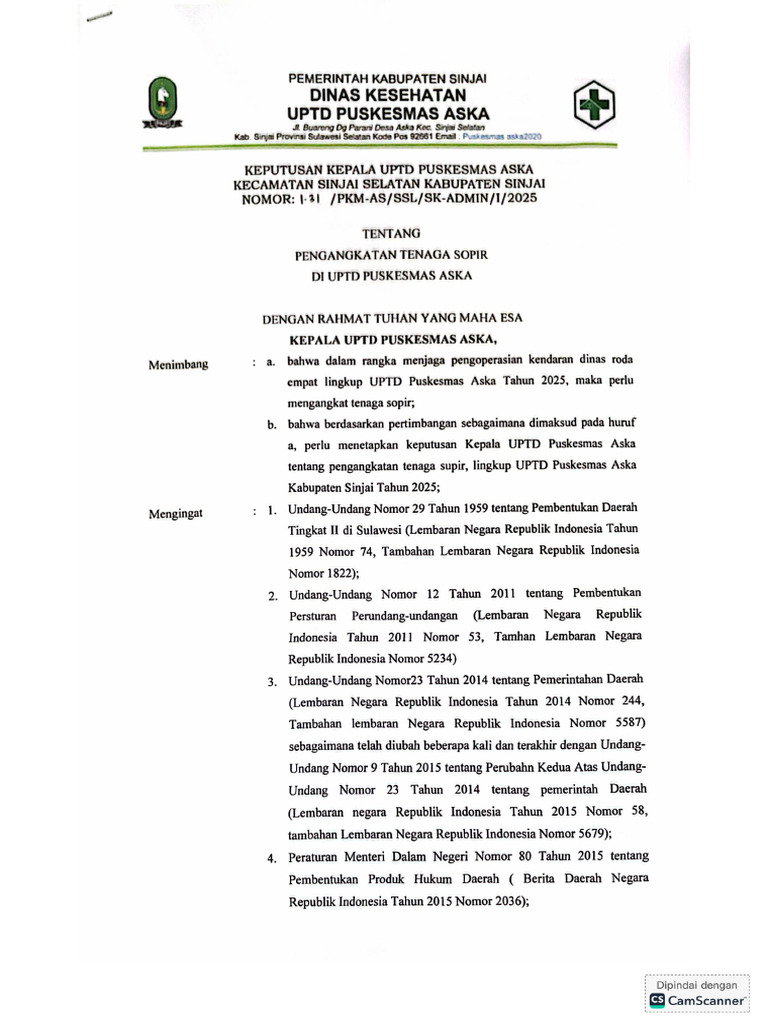 SK Tenaga Sopir | PDF