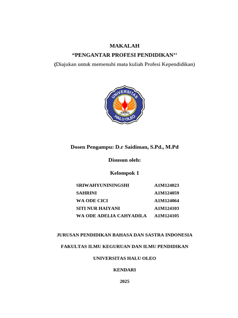 Pengantar Profesi Pendidikan | PDF