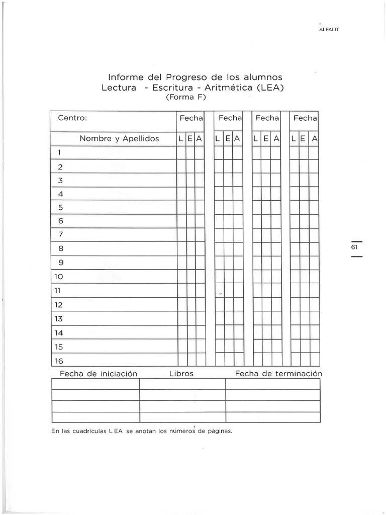 hoja evalua LEA | PDF