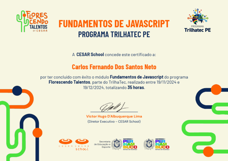 Certificado Fundamentos de Javascript | PDF