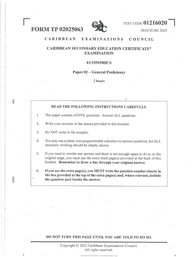 ECON Paper 2 2025 | PDF