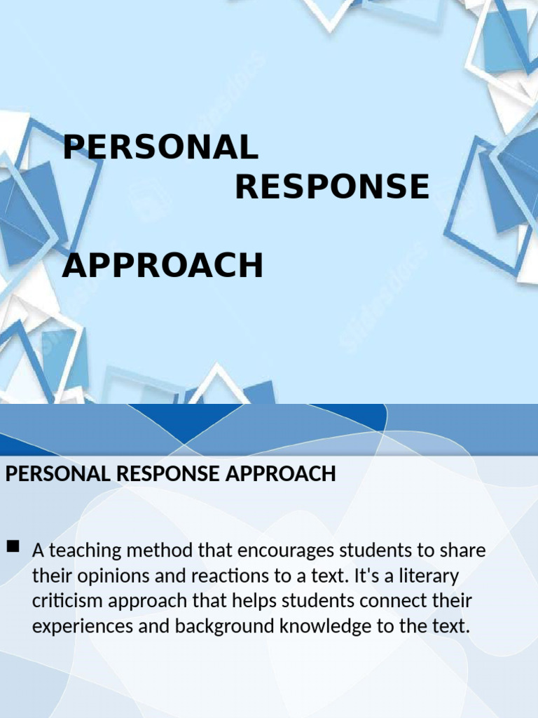 Personal Response Teaching Method | PDF